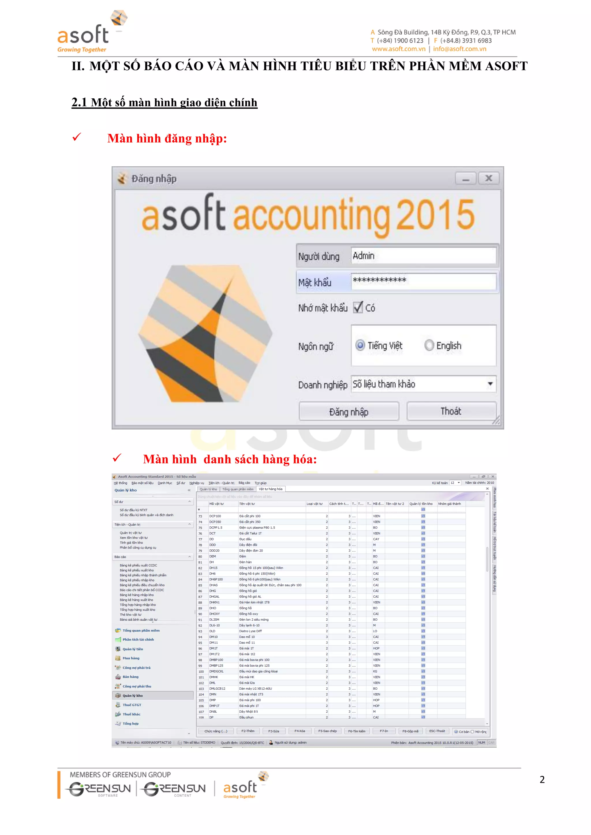 Asoft gioi thieu asoft accounting 2015 | PDF