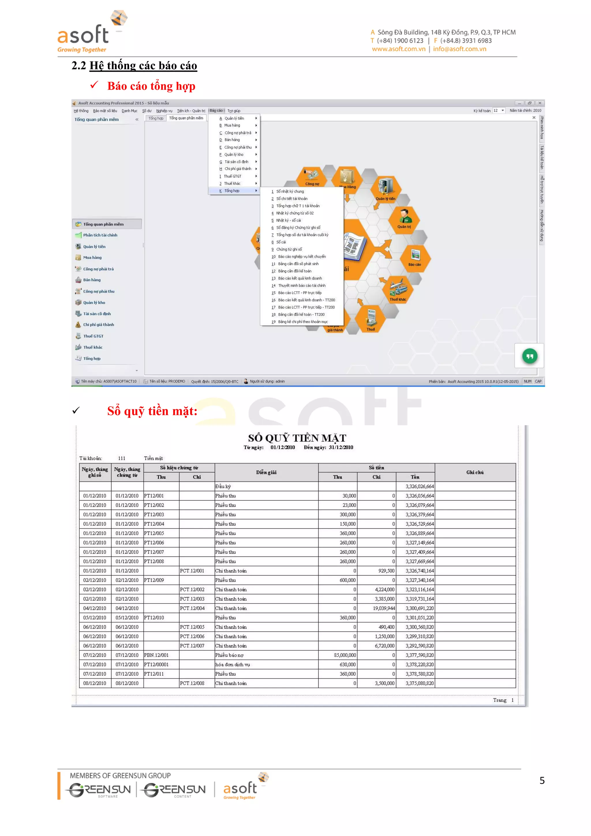 Asoft gioi thieu asoft accounting 2015 | PDF
