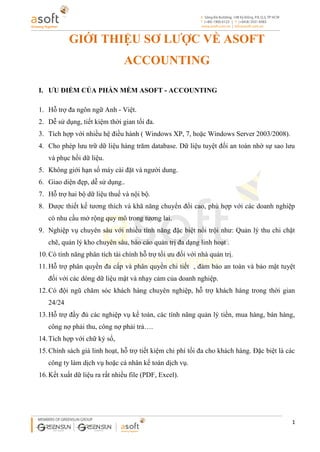 Asoft gioi thieu asoft accounting 2015 | PDF