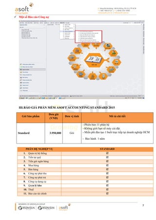 Asoft gioi thieu asoft accounting 2015 | PDF