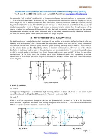 A Soft Switched Dual Buck Inverter with Series Connected Diodes and Single Inductor | PDF