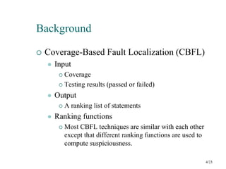 A software fault localization technique based on program mutations | PPT