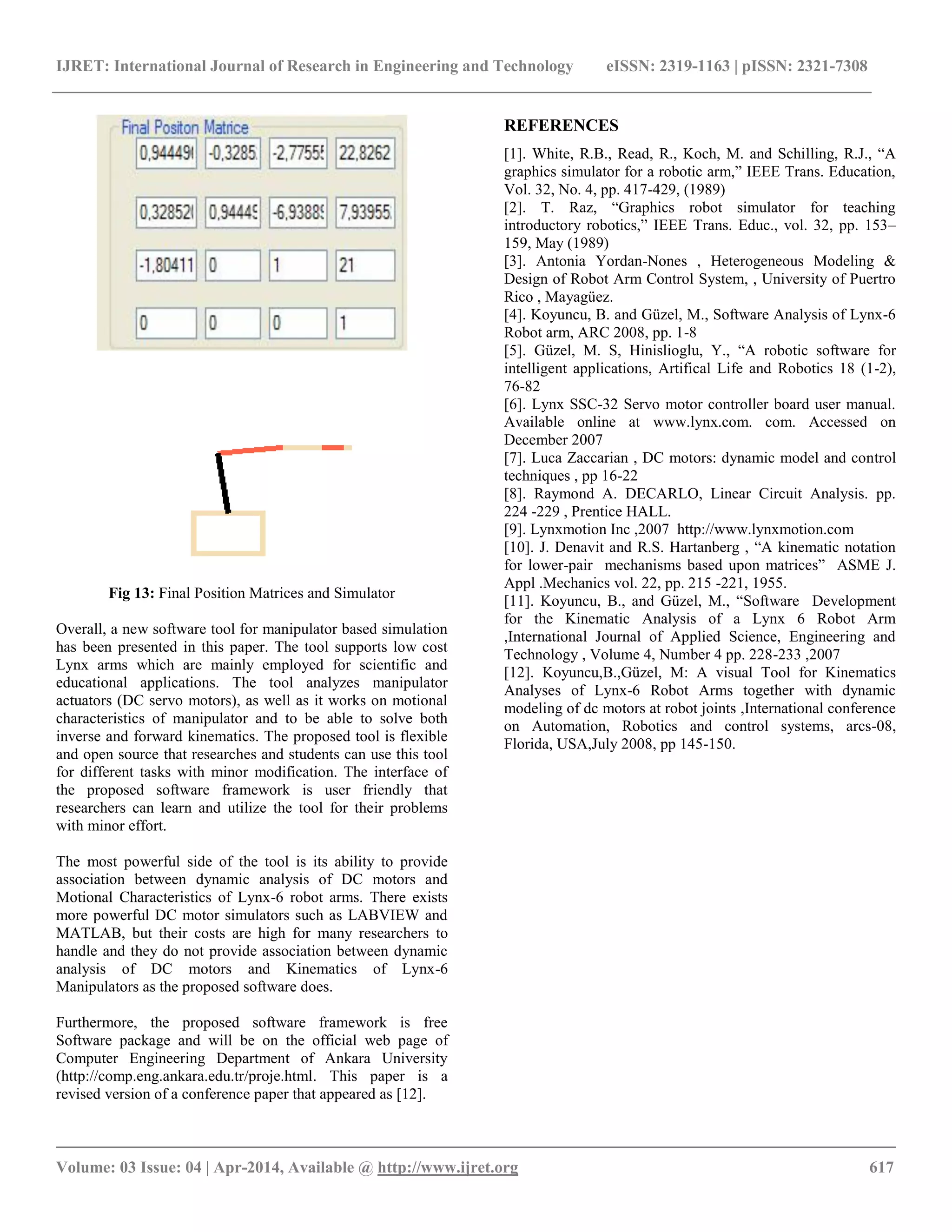 A software framework for dynamic modeling of dc motors at robot joints | PDF | Robotics ...