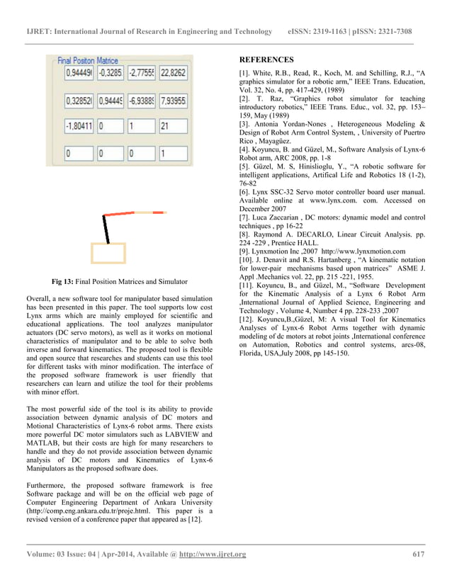A software framework for dynamic modeling of dc motors at robot joints | PDF | Robotics ...