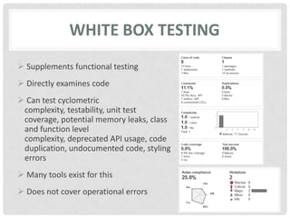 A software monitoring framework for quality verification | PPTX ...