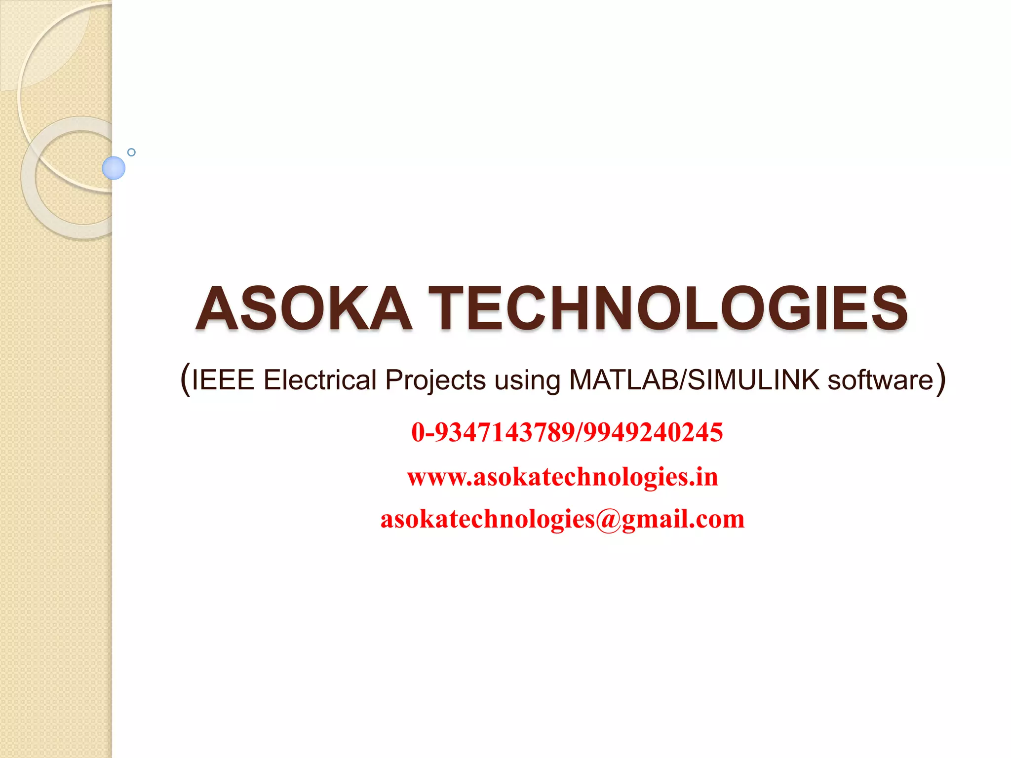 IEEE electrical projects using Matlab/Simulink software | PPT
