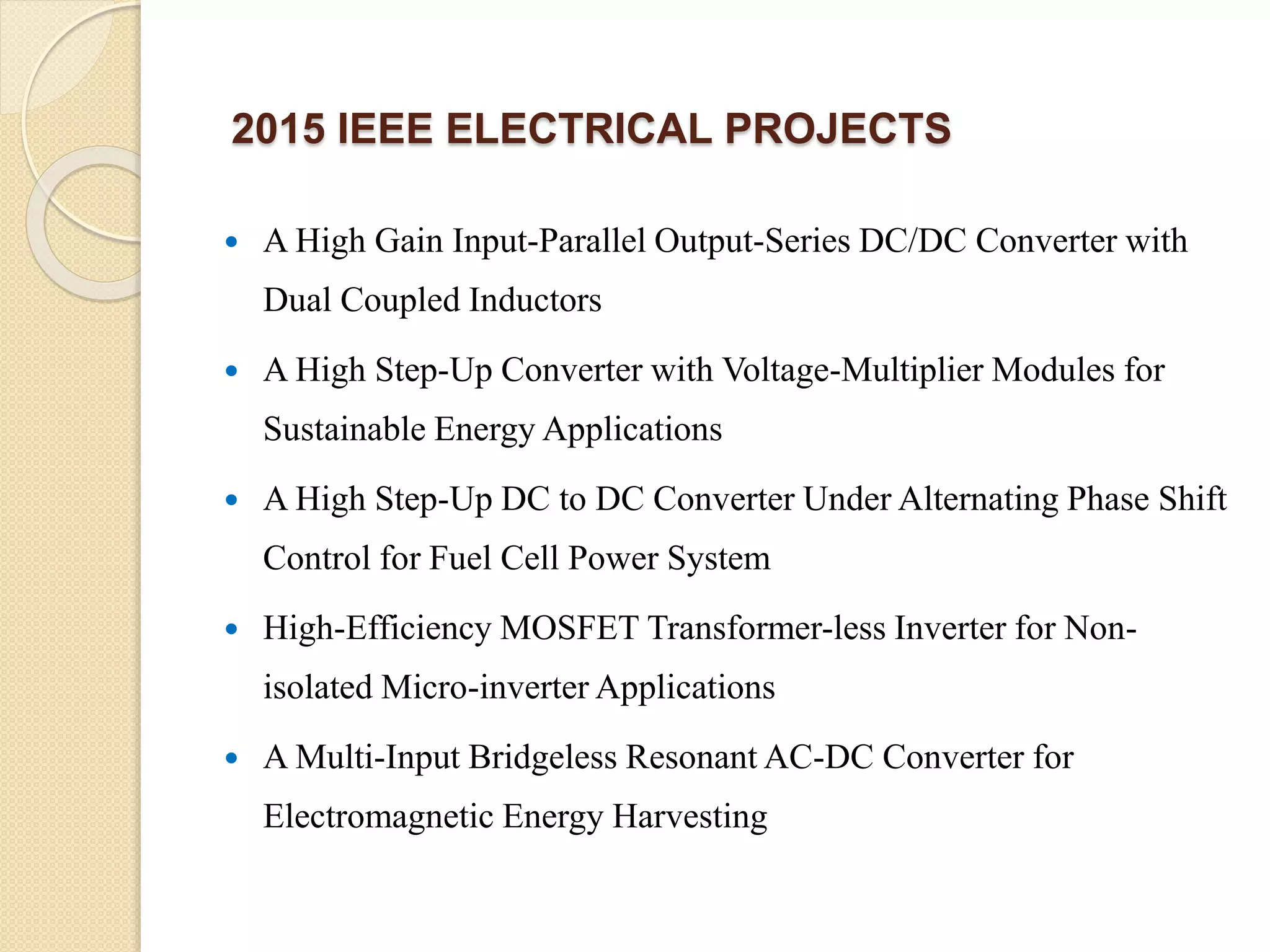 IEEE electrical projects using Matlab/Simulink software | PPT