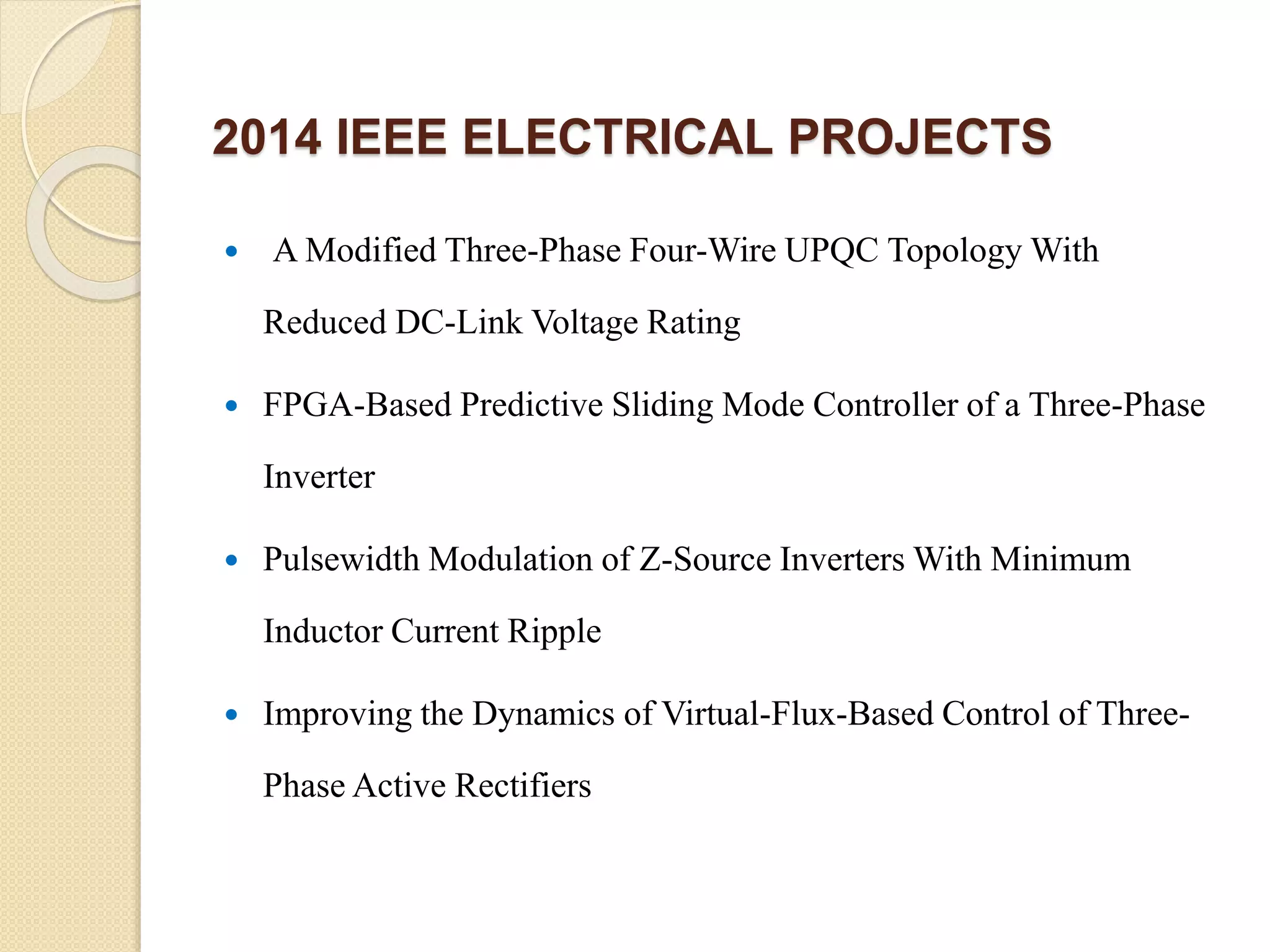 IEEE electrical projects using Matlab/Simulink software | PPT