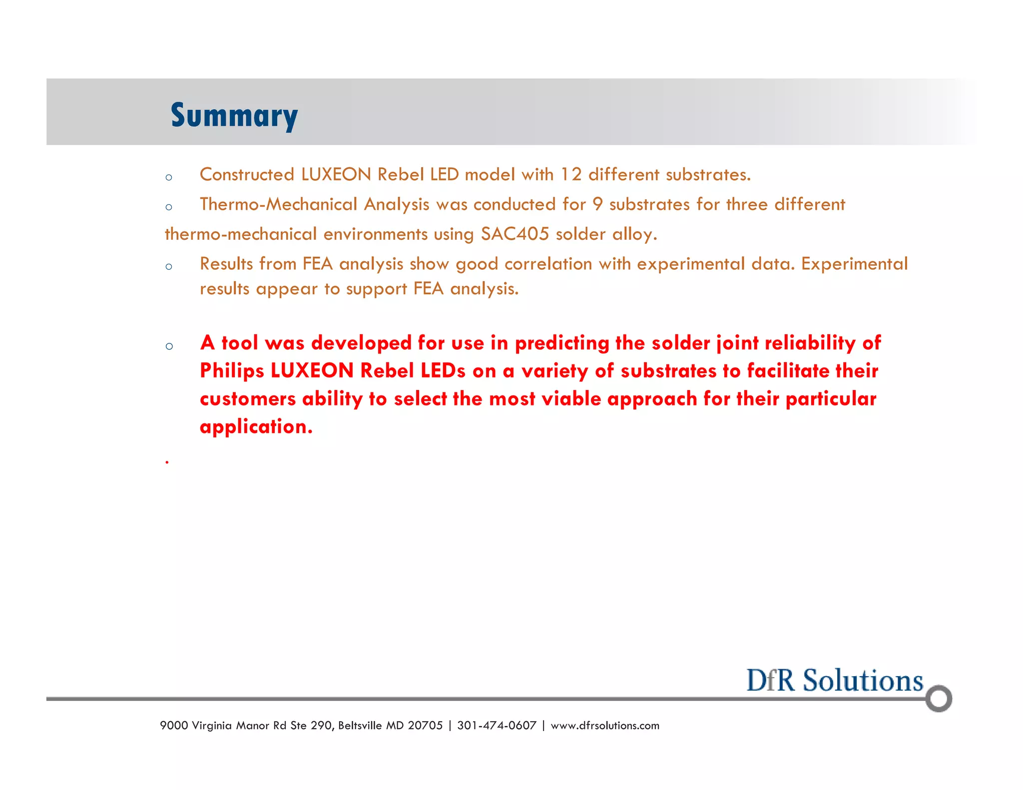 A solder joint reliability model for the philips lumileds luxeon rebel ...