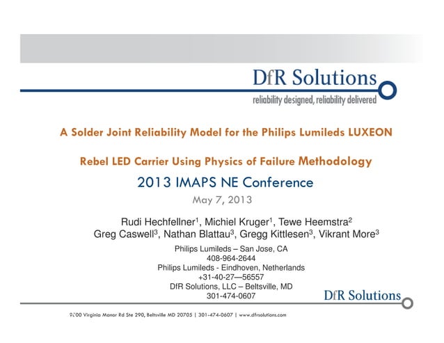 A solder joint reliability model for the philips lumileds luxeon rebel ...