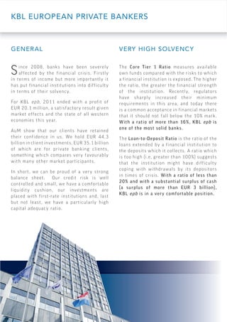 KBL European Private Bankers: a solid bank | PDF