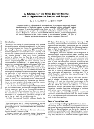 A Solution for the Finite Journal Bearing and its Application to ...