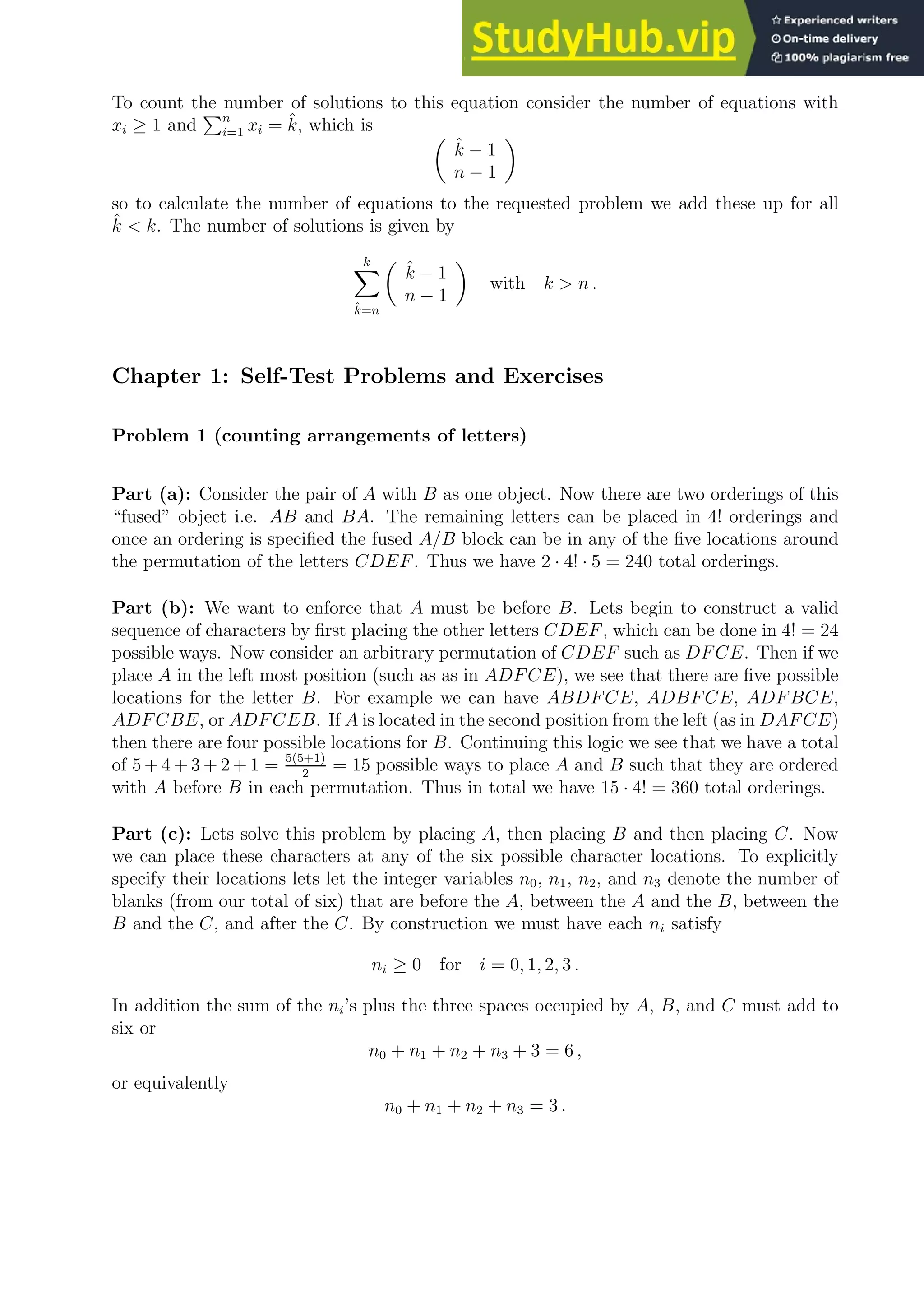 A Solution Manual For A First Course In Probability | PDF