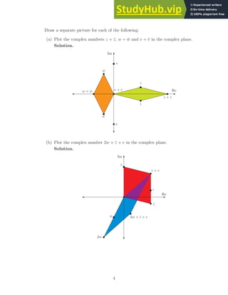 A Solutions To Exercises On Complex Numbers | PDF