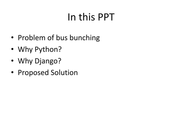 A Solution to Bus Bunching.pptx | Programming Languages | Computing