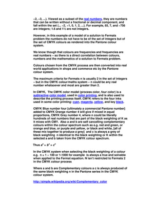 A solution to Fermats last theorem using a colour analogy | PDF ...