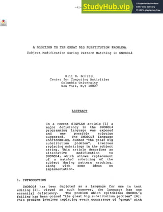 A Solution To The Great Big Substitution Problem | PDF