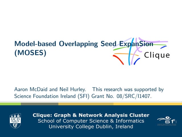 Moses Community Finding Using Model Based Overlapping Seed Expansion Ppt