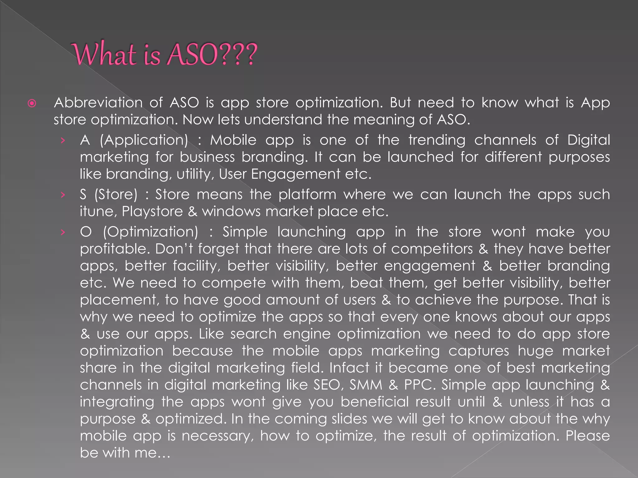 ASO Presentation For Beginners | PPTX