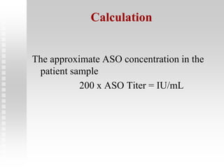 ASO test.ppt | Infectious Diseases | Diseases and Conditions