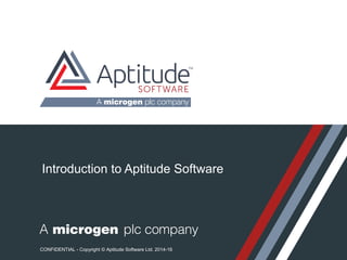 Introduction to Aptitude Software | PPTX