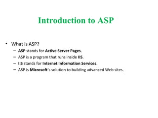 Active Server Page(ASP) | PPT