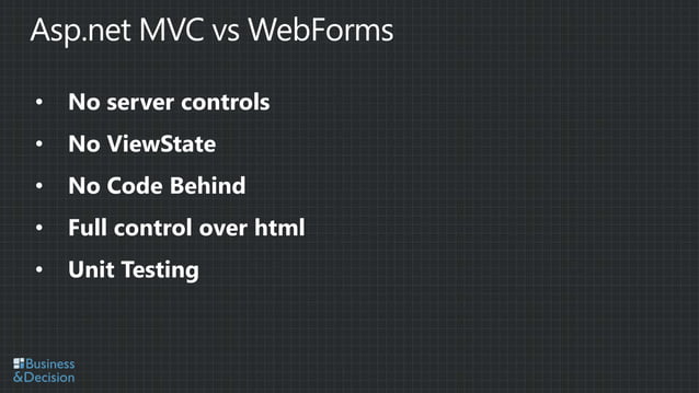 Asp.net MVC training session | PPT