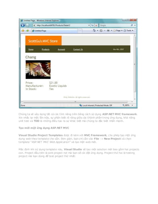 Asp.net mvc framework qua cac vi du | PDF