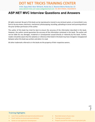 ASP.NET MVC Interview Questions and Answers by Shailendra Chauhan | PDF