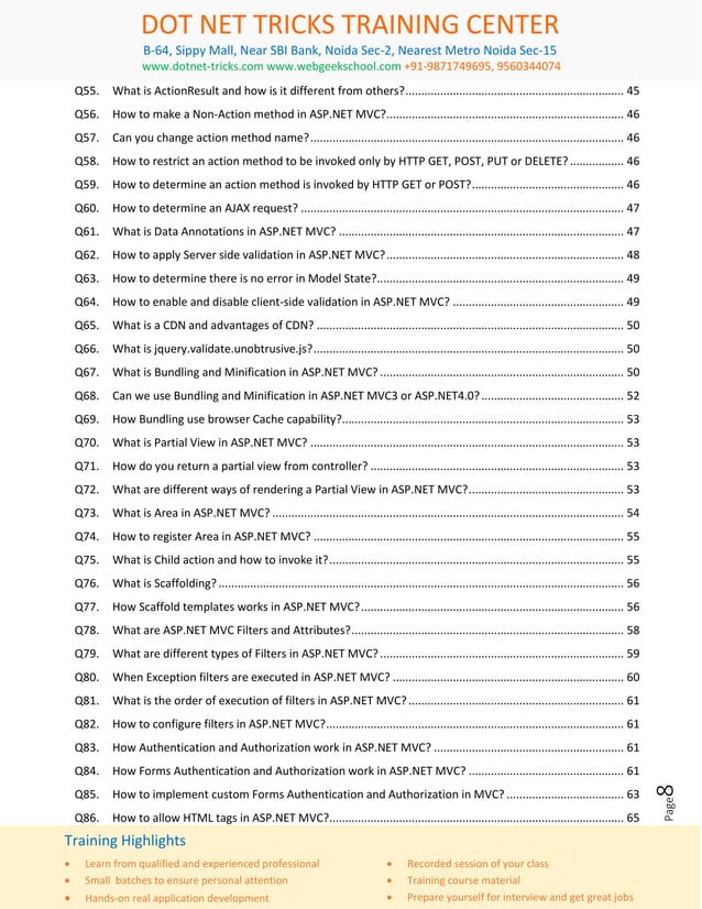 ASP.NET MVC Interview Questions and Answers by Shailendra Chauhan | PDF