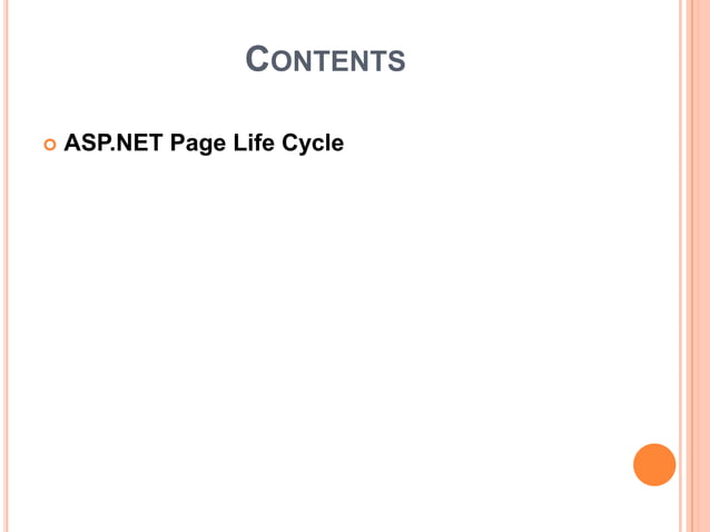 Asp.net page lifecycle | PPT