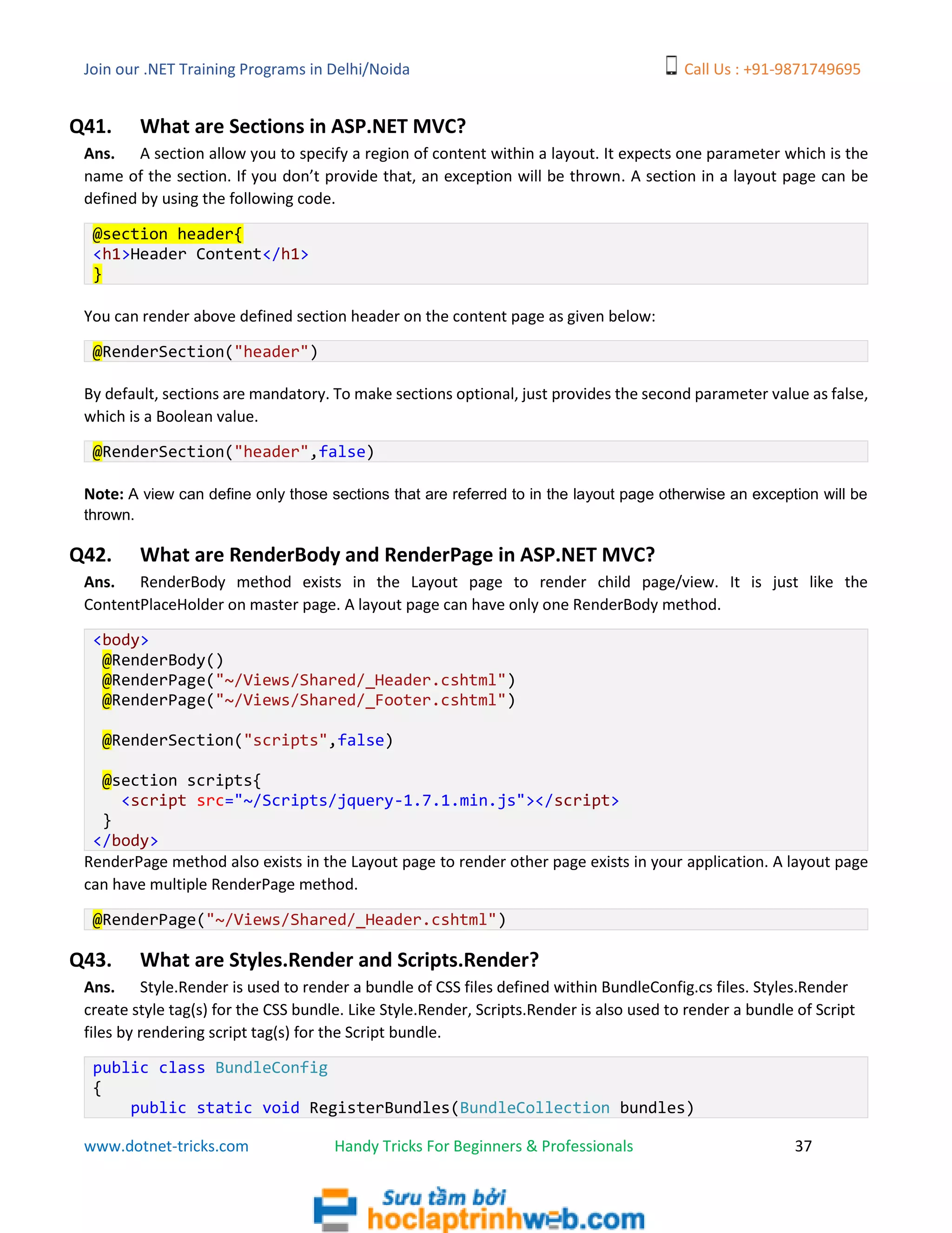 Asp.net mvc interview questions & answers by shailendra chauhan | PDF