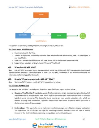 Asp.net mvc interview questions & answers by shailendra chauhan | PDF
