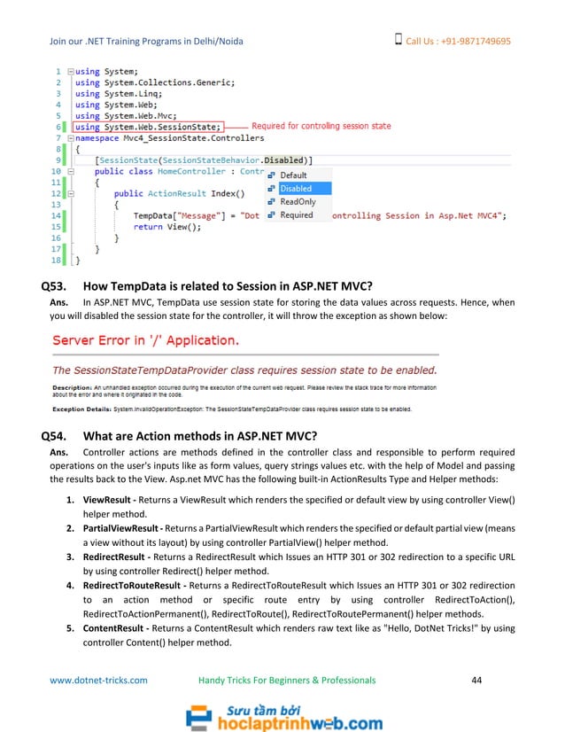 Asp.net mvc interview questions & answers by shailendra chauhan | PDF