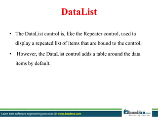 Asp.net controls | PPTX | Web Development | Internet