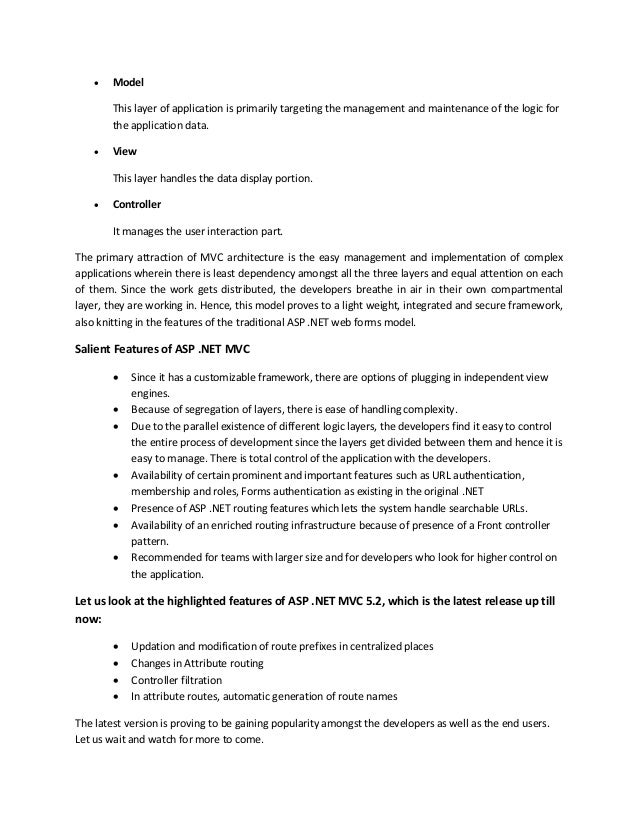 ASP .NET MVC – The Key To Enriched Microsoft Application Development