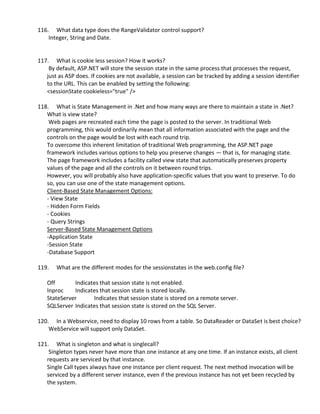 Asp.net interview questions | PDF | Databases | Computer Software and ...