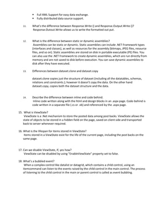 Asp.net interview questions | PDF | Databases | Computer Software and Applications