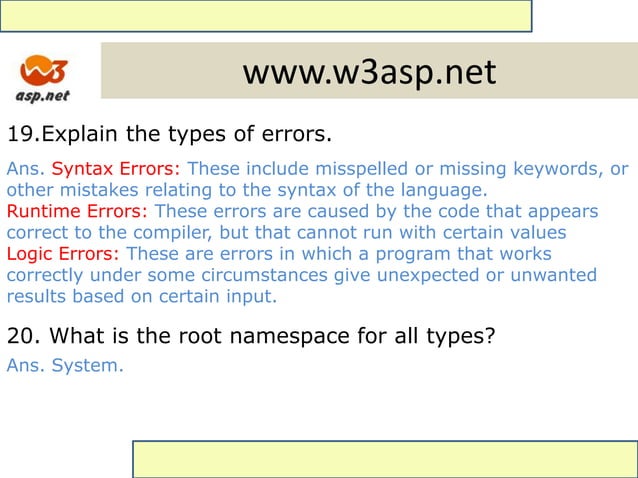 Top 20 Asp.net interview Question and answers | PPTX