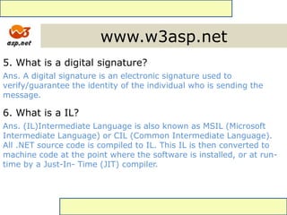 Top 20 Asp.net interview Question and answers | PPTX