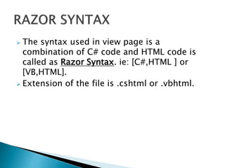 ASP.NET MVC. | PPTX | Web Design and HTML | Internet