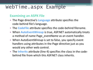 A View about ASP .NET and their objectives | PPT