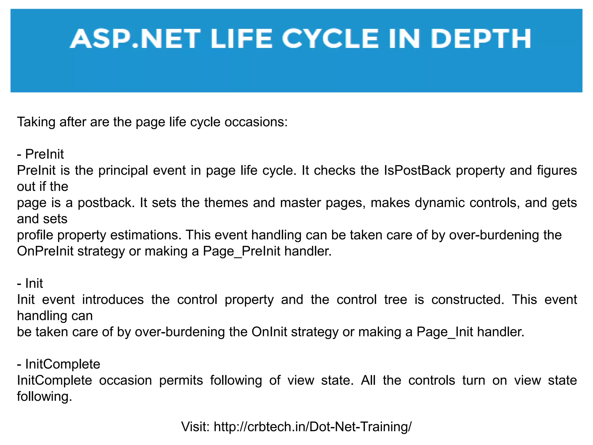Asp.net life cycle in depth | PPT
