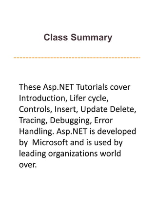 Asp.net Tutorial | PDF