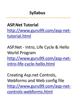Asp.net Tutorial | PDF