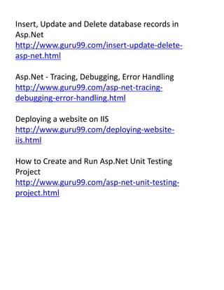 Asp.net Tutorial | PDF