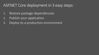 ASP.NET Core deployment options | PPT