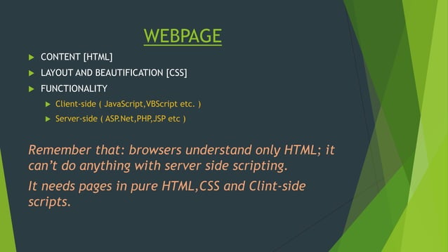 Asp.net introduction | PPTX | Web Design and HTML | Internet