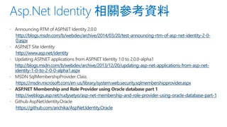 Asp.net identity 2.0 | PPT