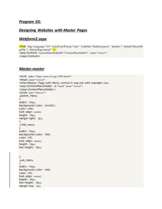 Asp.docx(.net --3 year) programming | DOCX